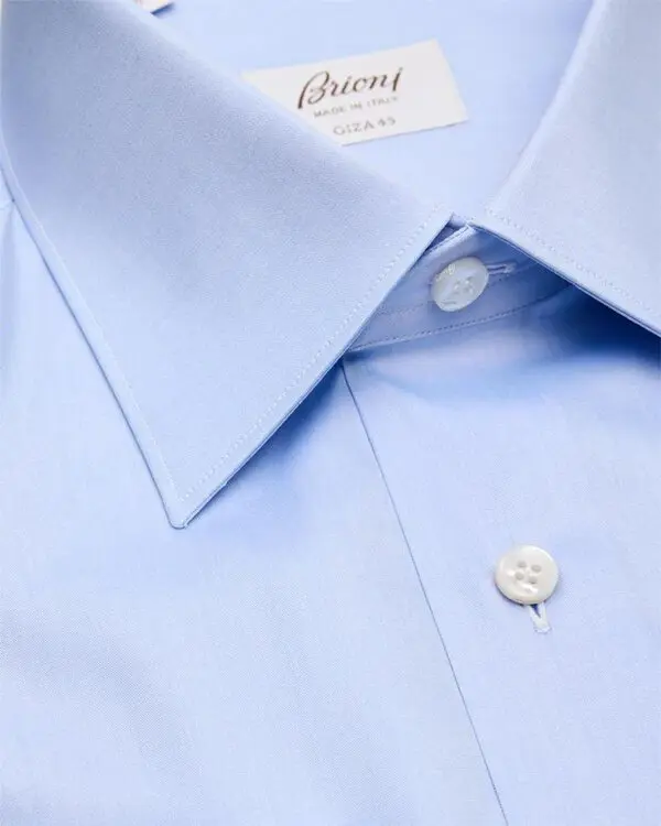 Brioni Apos;s Brew Giza 45 Cotton Twill Dress Shirt - Blue