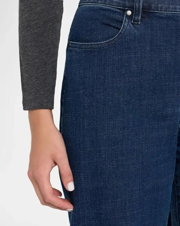 Eileen Fisher Straight-leg Stretch Cotton Denim Jeans - Medium Indigo