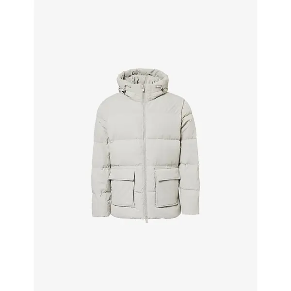 ARNE Hooded Short Puffer Parka - Stone
