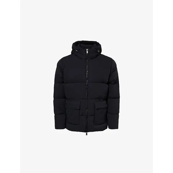 ARNE Hooded Short Puffer Parka - Black