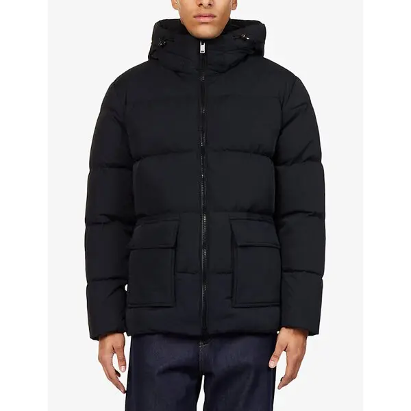 ARNE Hooded Short Puffer Parka - Black