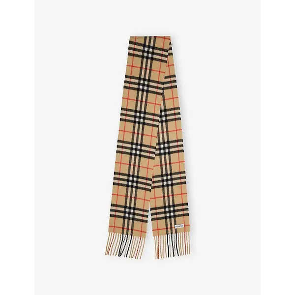 Burberry Check Cashmere Scarf - Sand