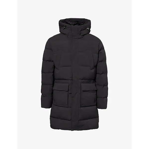 ARNE Hooded Mid-length Puffer Parka - Black