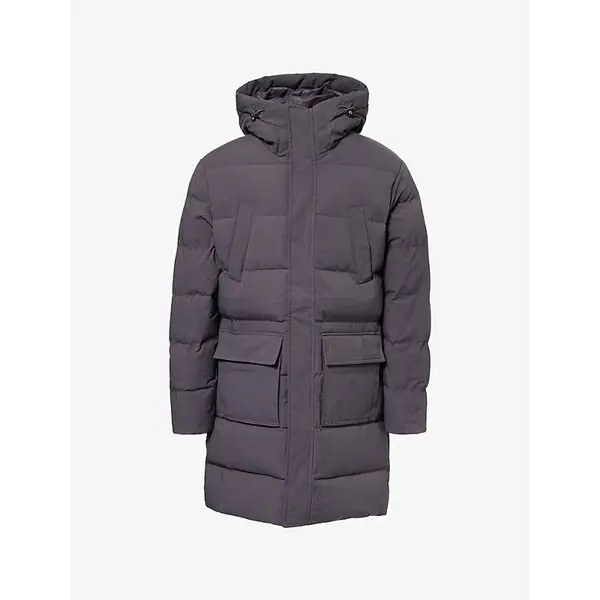 ARNE Hooded Mid-length Puffer Parka - Grey