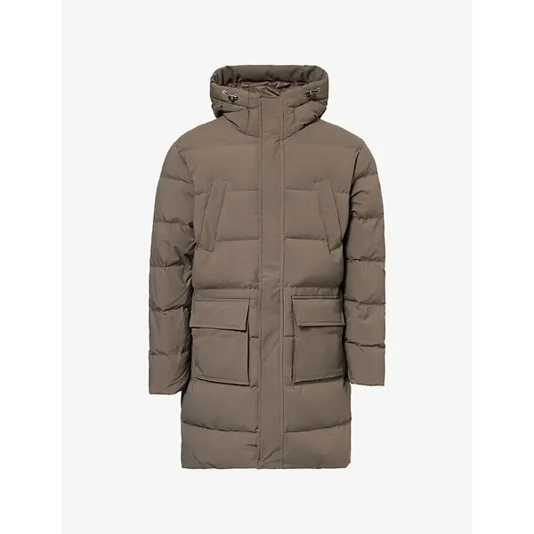 ARNE Hooded Mid-length Puffer Parka - Olive