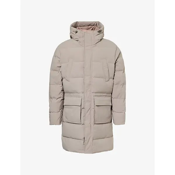 ARNE Hooded Mid-length Puffer Parka - Taupe
