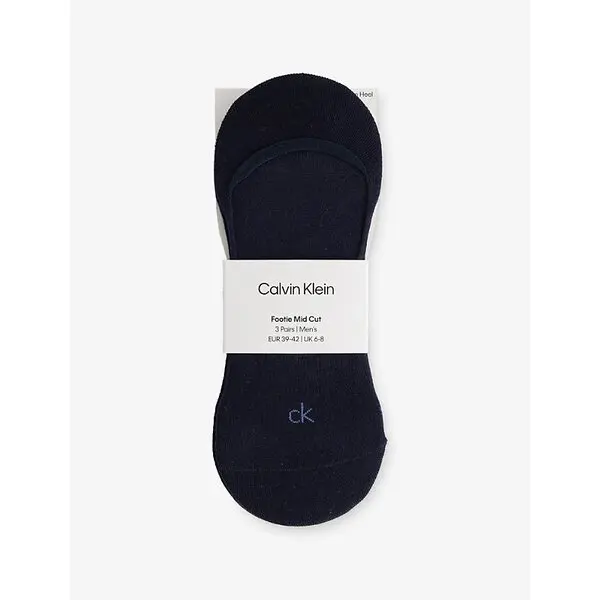 Calvin Klein Logo No-show Stretch-cotton Socks - White