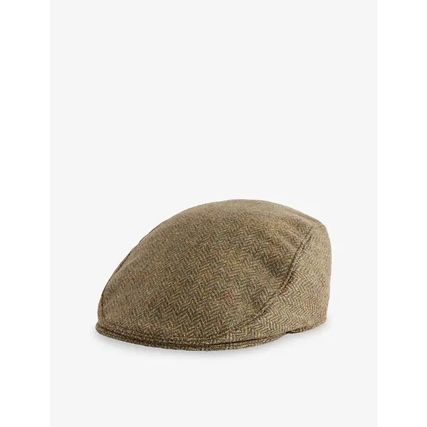 DENTS Manorbrook Herringbone Tweed Cap - Spruce