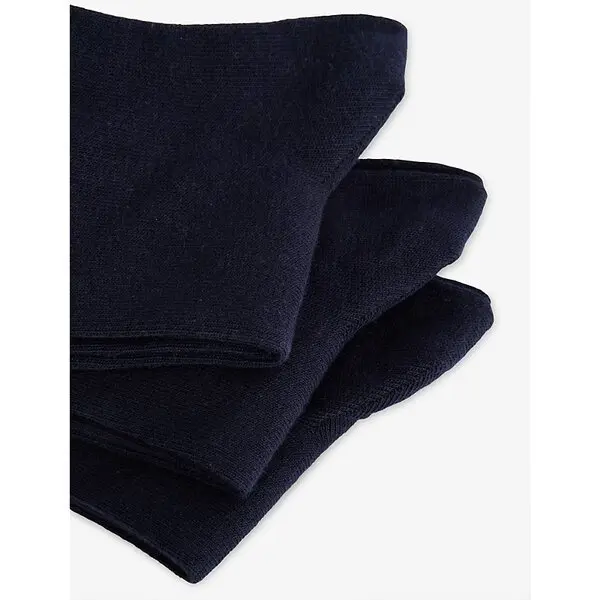 Calvin Klein Logo Stretch-cotton Crew Socks Pack - Navy