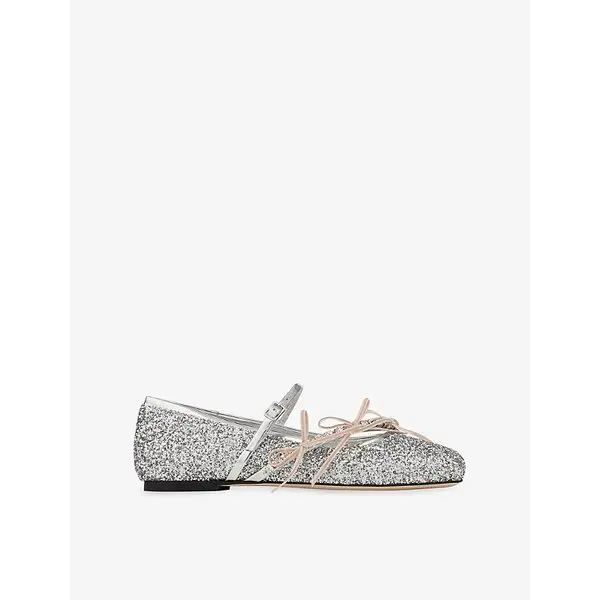 JIMMY CHOO Loli Ballerina Leather Flats