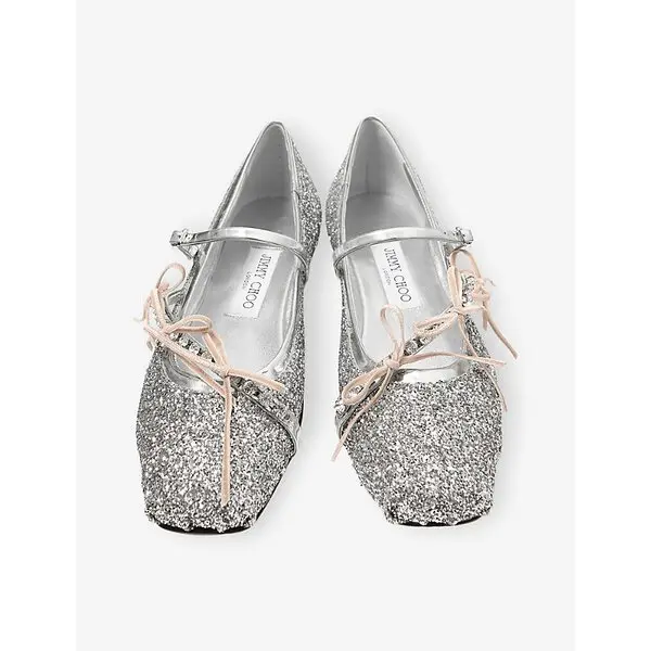 JIMMY CHOO Loli Ballerina Leather Flats