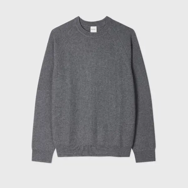 Paul Smith Merino Wool-cotton Blend Ribbed Sweater