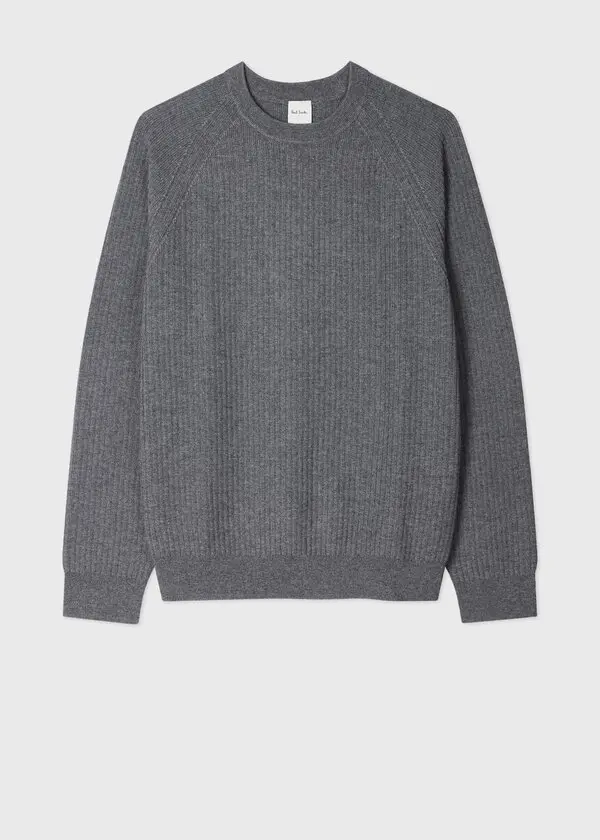Paul Smith Merino Wool-cotton Blend Ribbed Sweater