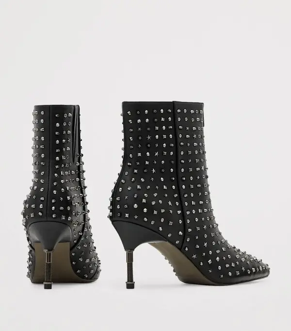 ALLSAINTS Leather Studded Heeled Boots