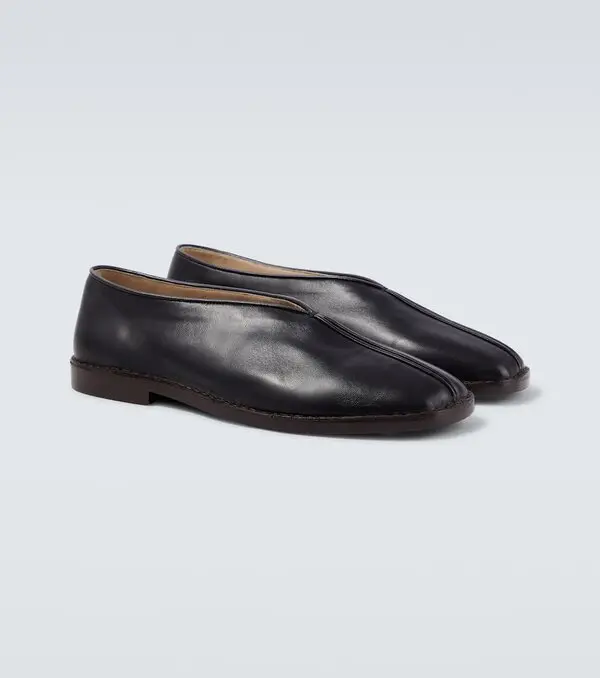 LEMAIRE Leather Slip-on Shoes - Black