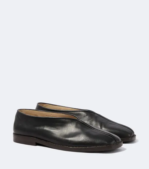 LEMAIRE Leather Slip-on Shoes - Black