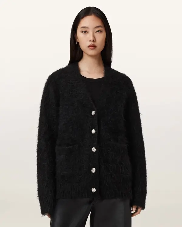 ALLSAINTS Rubi Embellished Cardigan - Black