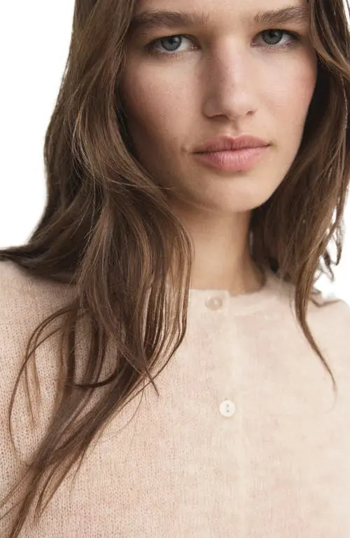 Mango Cropped Cardigan - Beige