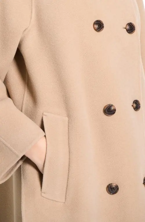 Theory Double-breasted Wool-blend Coat - Palomino - Tsi