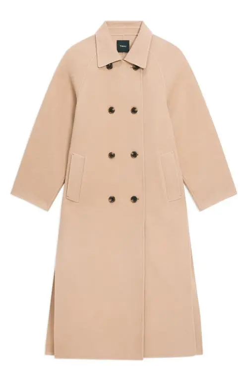Theory Double-breasted Wool-blend Coat - Palomino - Tsi