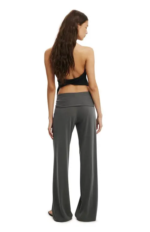 COTTON ON Relaxed Leg Tie Pants - Charcoal