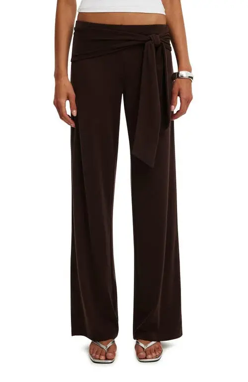 COTTON ON Relaxed Leg Tie Pants - Dark Oak