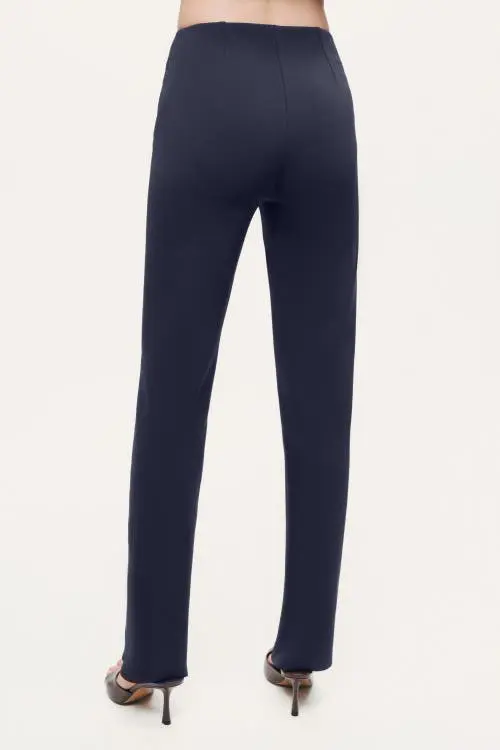 NOCTURNE Split-hem Trousers - Navy Blue