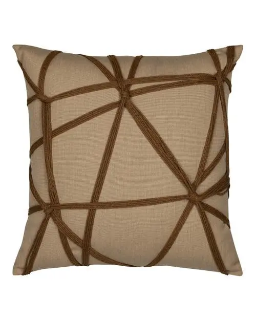 ELAINE SMITH Interlace Indoor & Outdoor Woven Accent Pillow - Chestnut