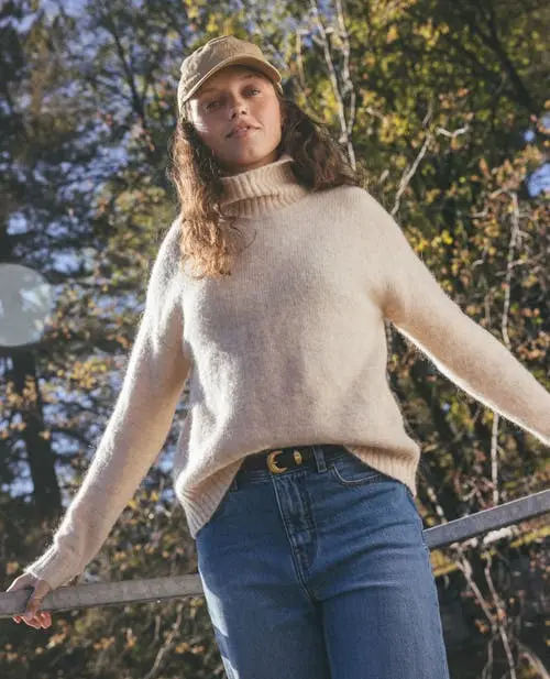 TOAD & CO Toddy T-neck Sweater - Barley