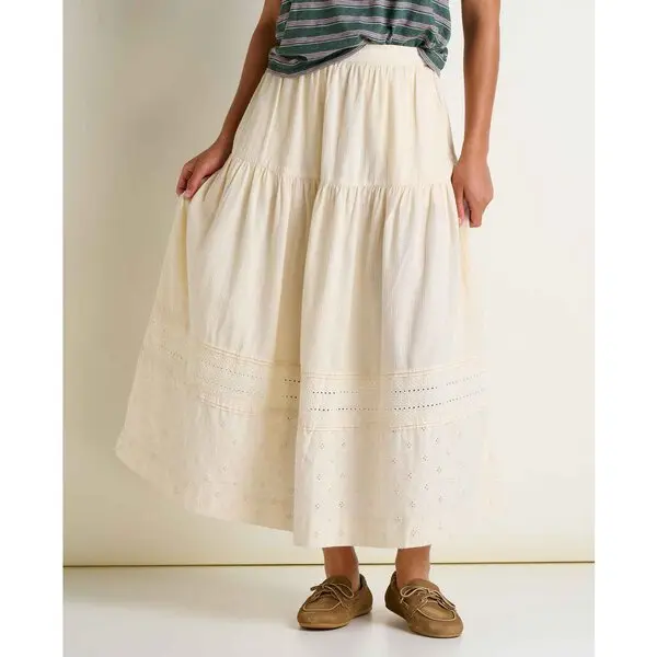 TOAD & CO Airscape Midi Skirt - Salt Dobby