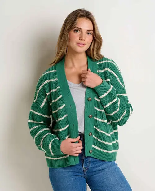 TOAD & CO Bianca Shaker Cardigan - Palm Stripe