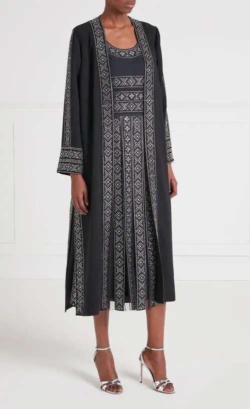 TEMPERLEY LONDON Gallantry Embellished Coat - Black