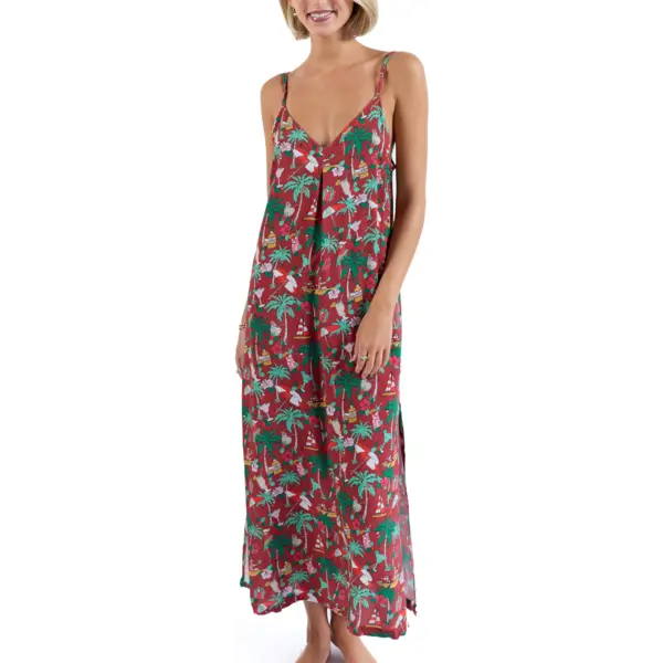 Kenny Flowers Christmas Island Beach Dress - Red