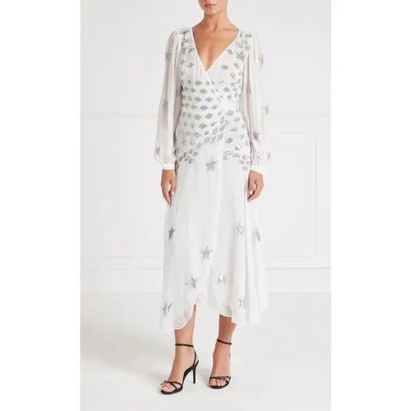 TEMPERLEY LONDON Etoile Wrap Dress - White Mix