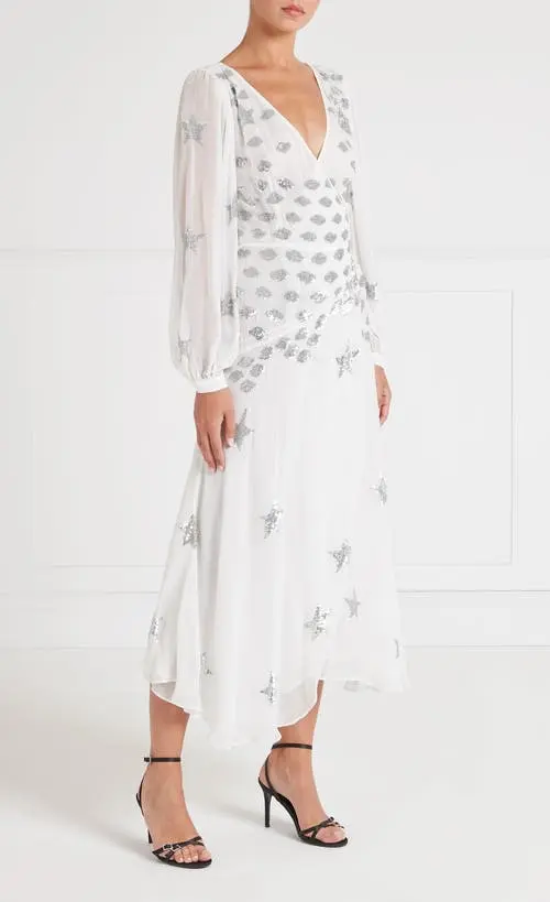 TEMPERLEY LONDON Etoile Wrap Dress - White Mix