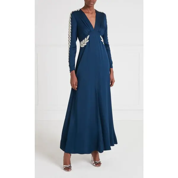TEMPERLEY LONDON Vine Sleeved Gown - Midnight