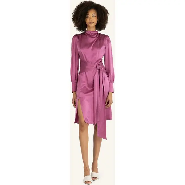 SECRET PON-PON Mina Silk Dress - Plum