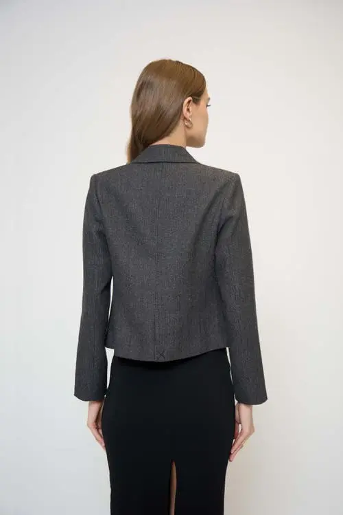 Central Park West Crystal Pins & Chains Cropped Blazer