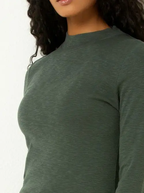 SINGLE STITCH Long Sleeve Crew Neck Tee - Hunter Green