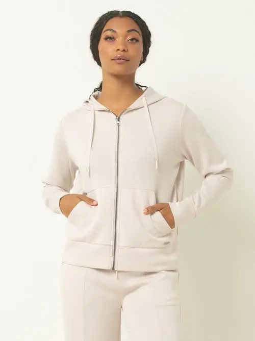 SINGLE STITCH Ultra Soft Full Zip Relaxed Fit Hoodie - Winter White