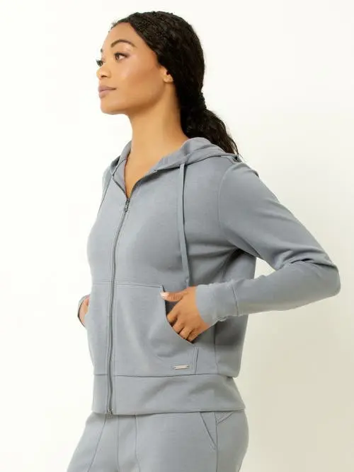 SINGLE STITCH Ultra Soft Full Zip Relaxed Fit Hoodie - Winter White