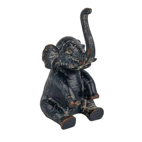 STORIED HOME Pewter Elephant Ring Holder