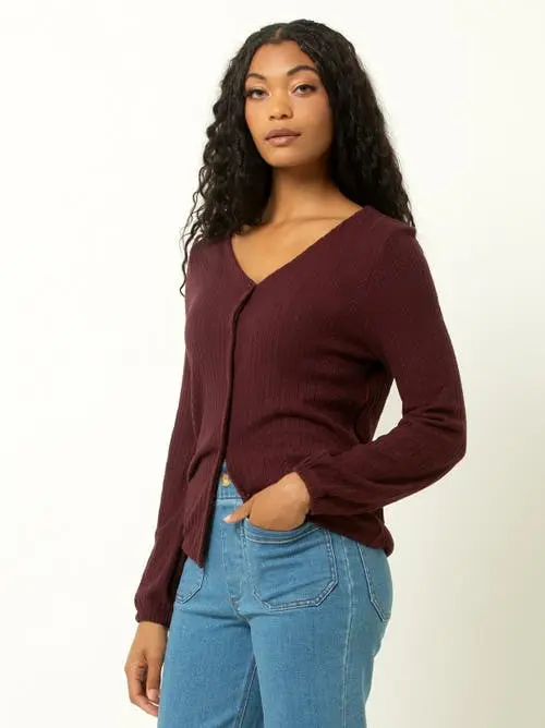 SINGLE STITCH Cable Knit Cardigan - Port Royale