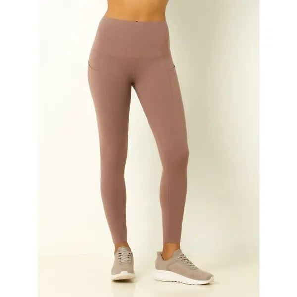 SINGLE STITCH High-waisted 7/8 Leggings With Pockets - Twilight Mauve