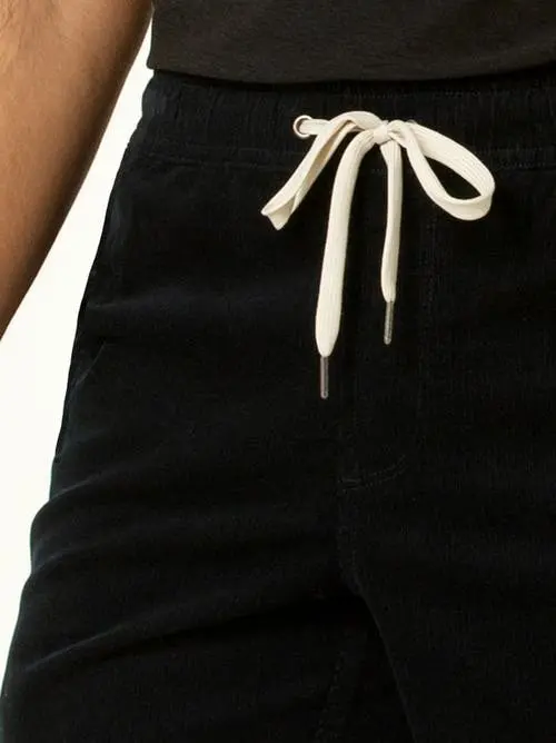 SINGLE STITCH Drawstring Corduroy Shorts - Deep Navy