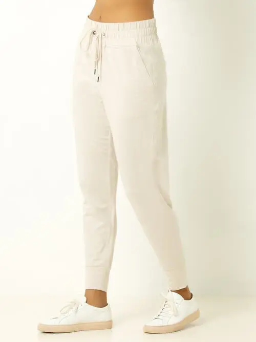 SINGLE STITCH Lightweight Drawstring Joggers - Heather Oat