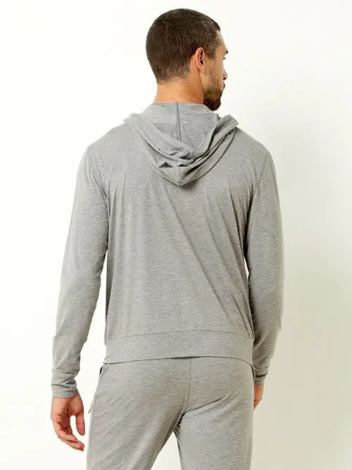 SINGLE STITCH Full Zip Hoodie - Heather Gray