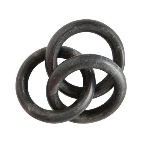 STORIED HOME Marble Circle Chain Decor - Black