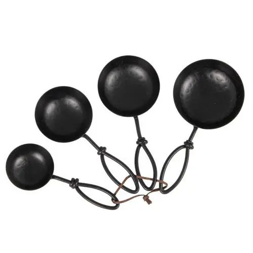 STORIED HOME Hammered Stainless Steel Scoops