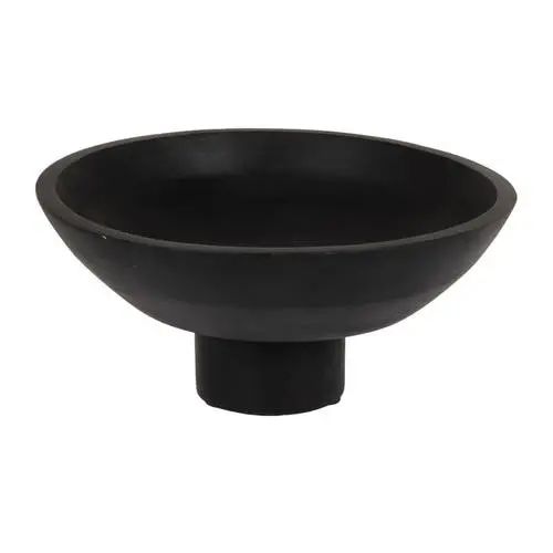 STORIED HOME Mango Wood Footed Bowl - Black